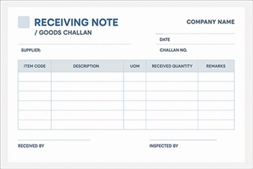 Understanding Receiving Note Challan Format for Efficient Stock and ...